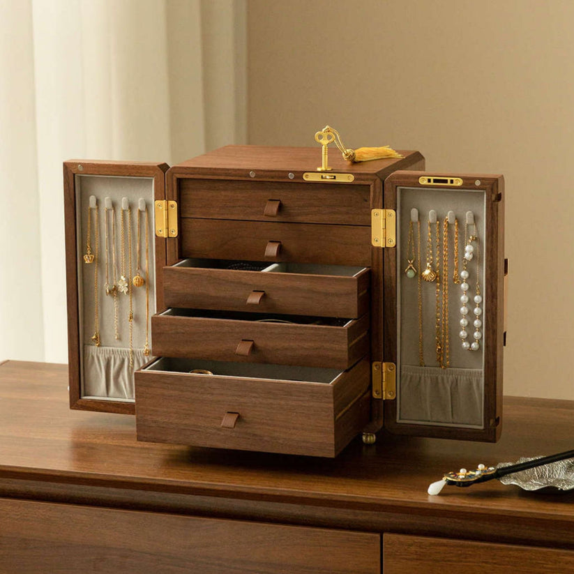 Cabinet Style Wooden Jewelry Box with Lock SKU 21137 – Unity Refresh